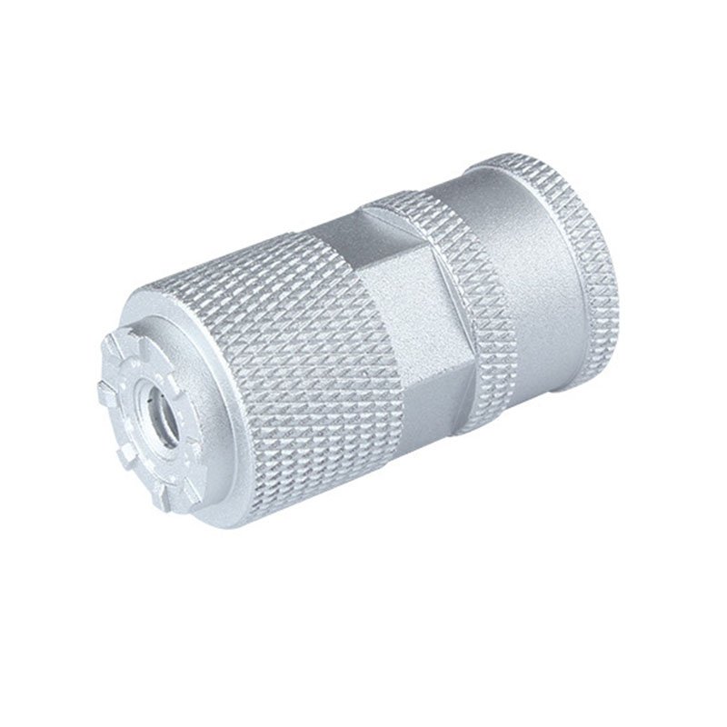 brushed stainless steel|High precision knurled hex bracket